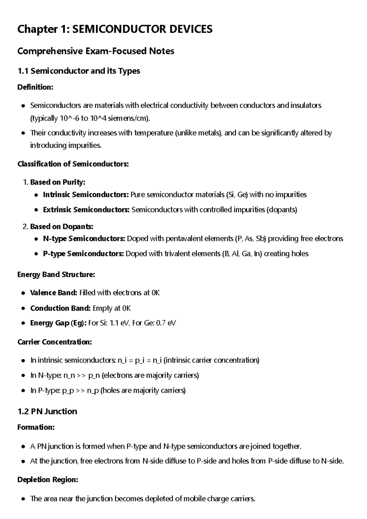 Chapter 1: Semiconductor Devices - Exam Notes - Studocu