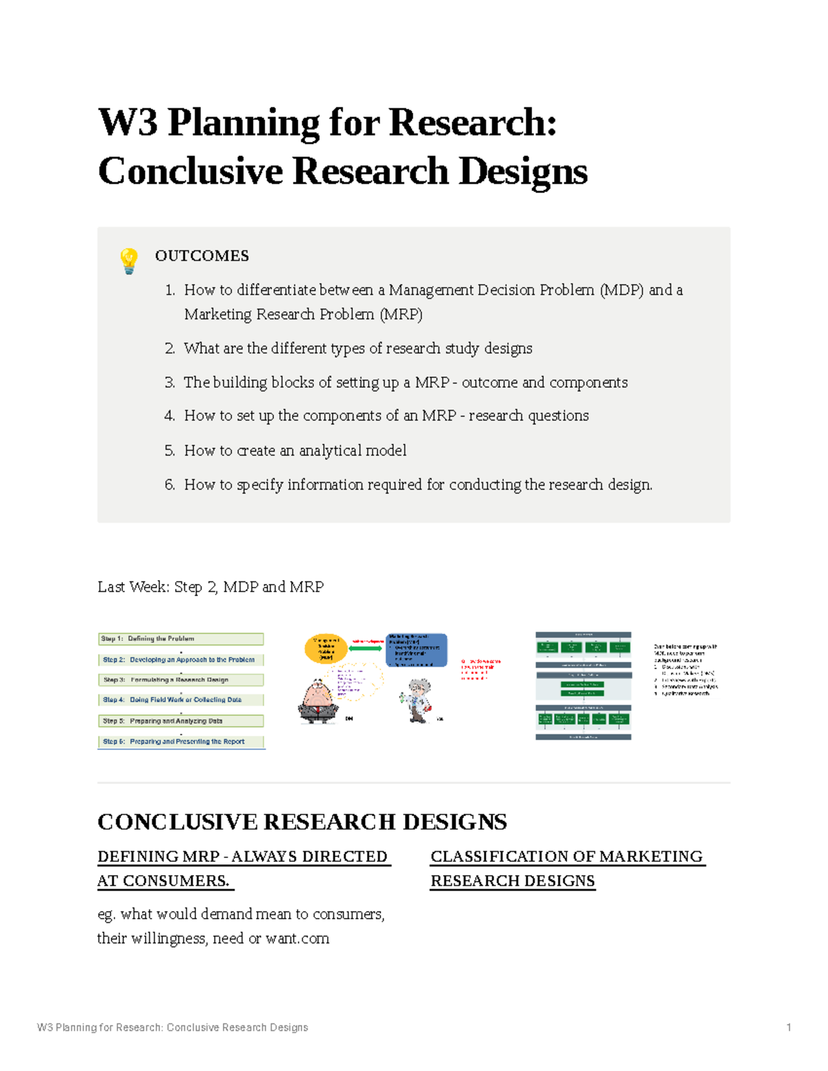 W3 Planning for Research: Understanding Conclusive Research Designs ...