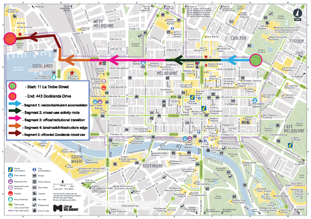 Melbourne Visitor Map: Key Locations and Attractions Guide - Studocu