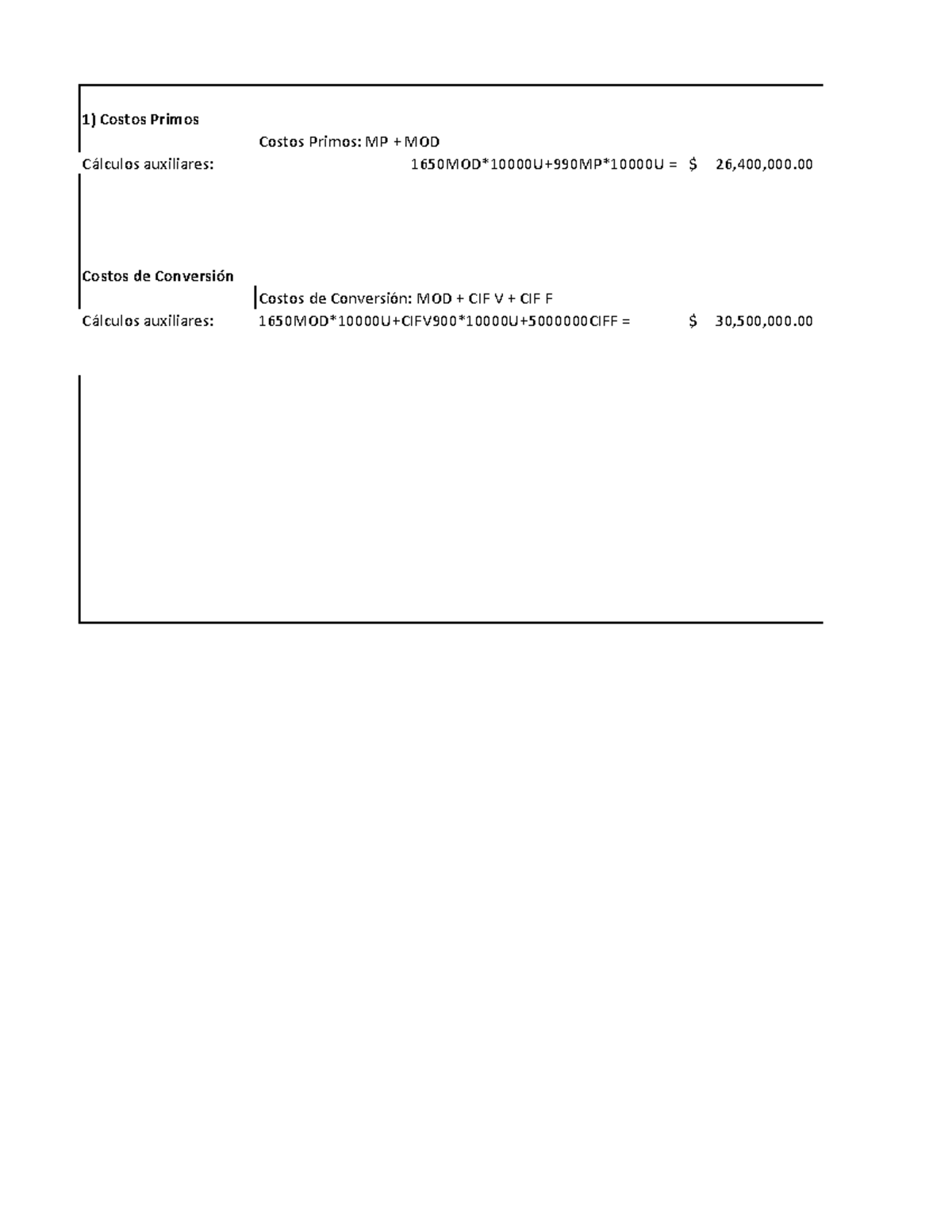 TP N°1 Contabilidad DE Costos - Costos Primos Costos Primos: MP + MOD Cálculos auxiliares: - Studocu
