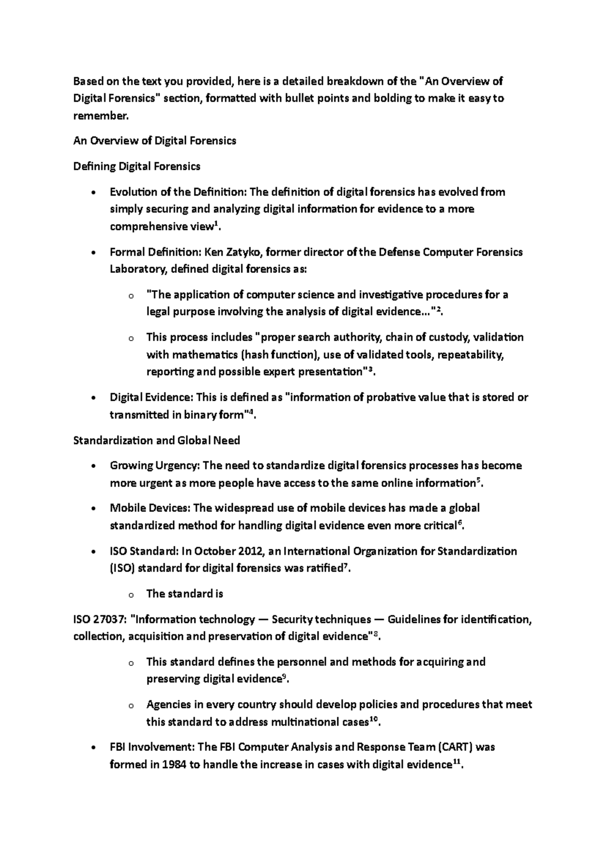 Digital Forensics Overview: Key Concepts and Legal Framework (CIS 101) - Studocu
