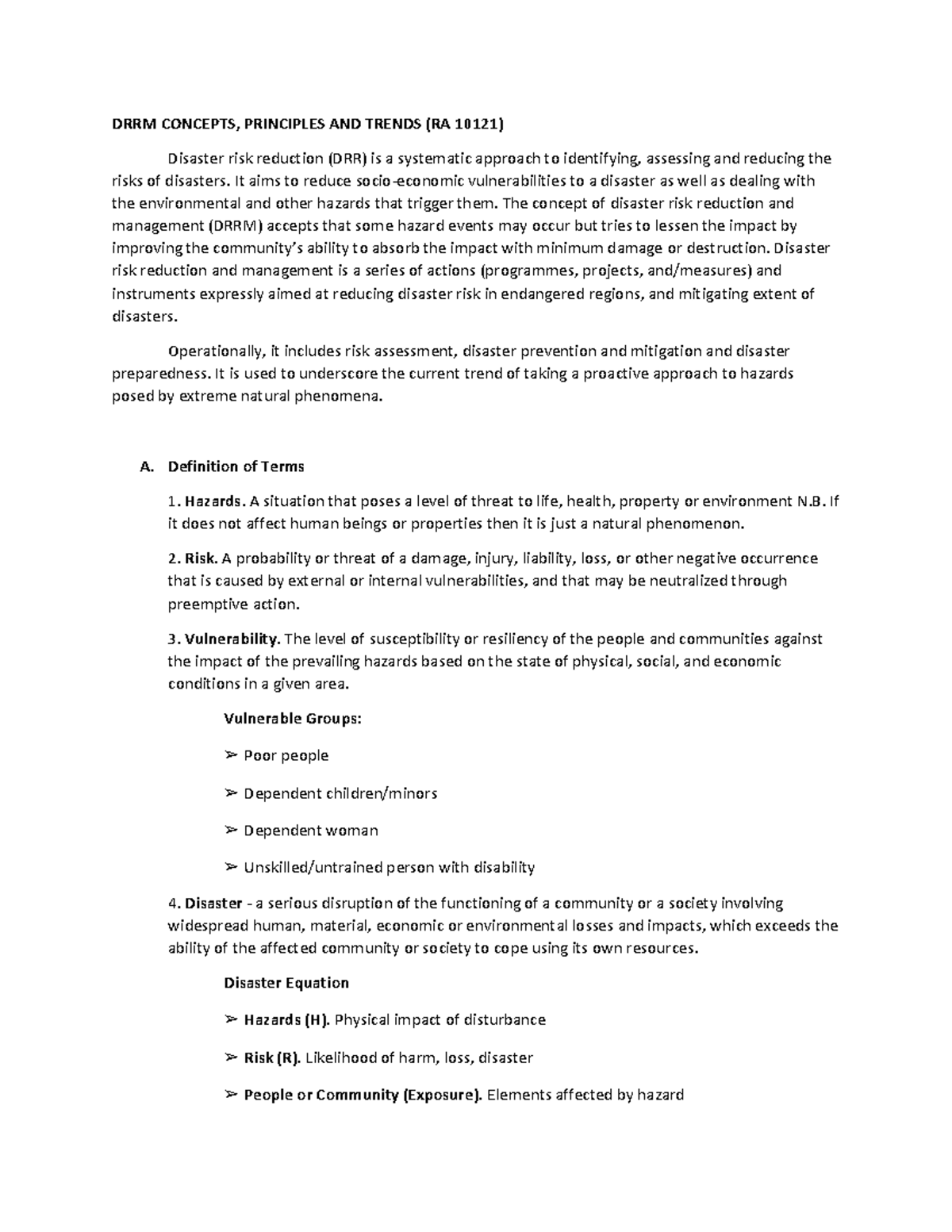 DRRM Concepts, Principles & Trends (RA 10121) - A Comprehensive Guide ...