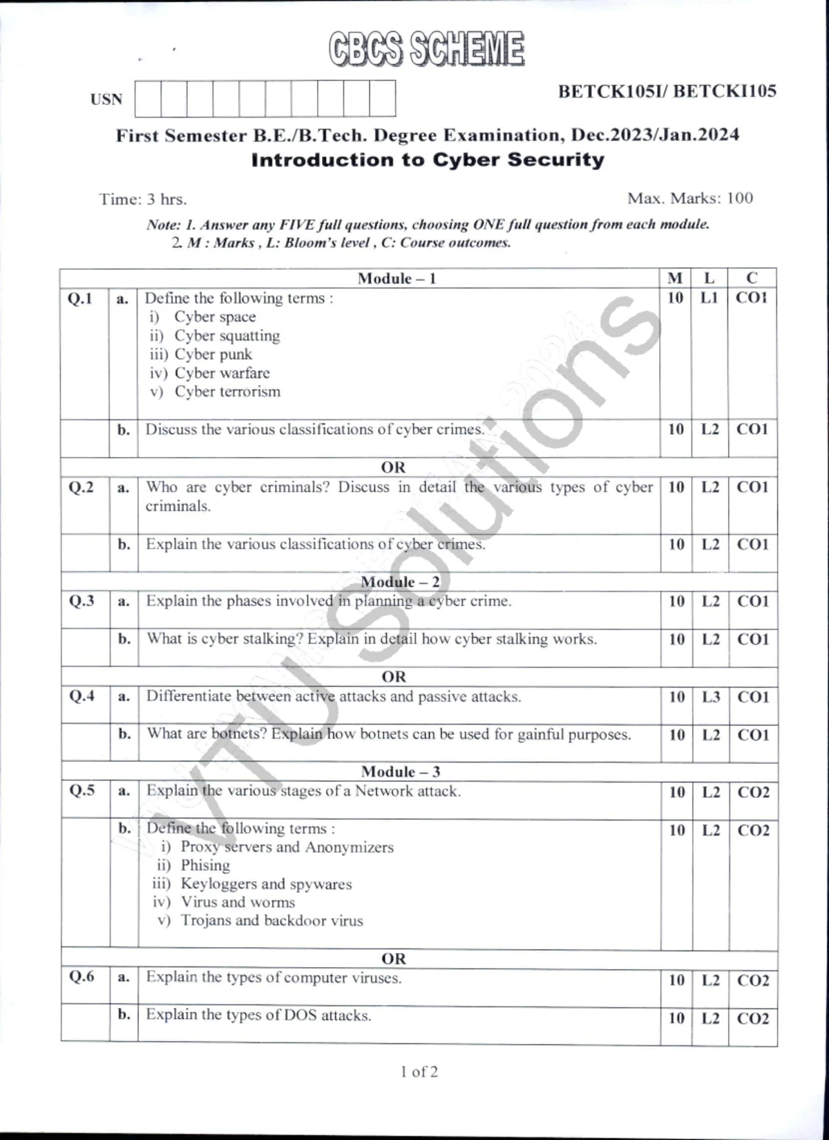 Cyber Security Module 2 Notes: Final Exam Preparation - Studocu