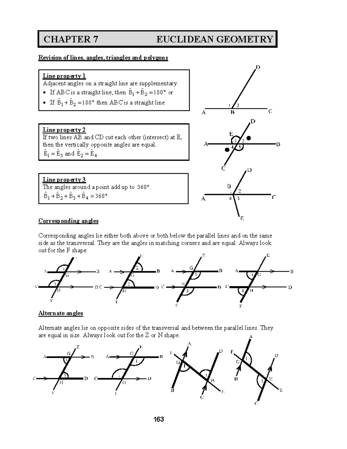 CHAPTER 7 EUCLIDEAN GEOMETRY Revision Notes for Geometry Gr 10 - Studocu