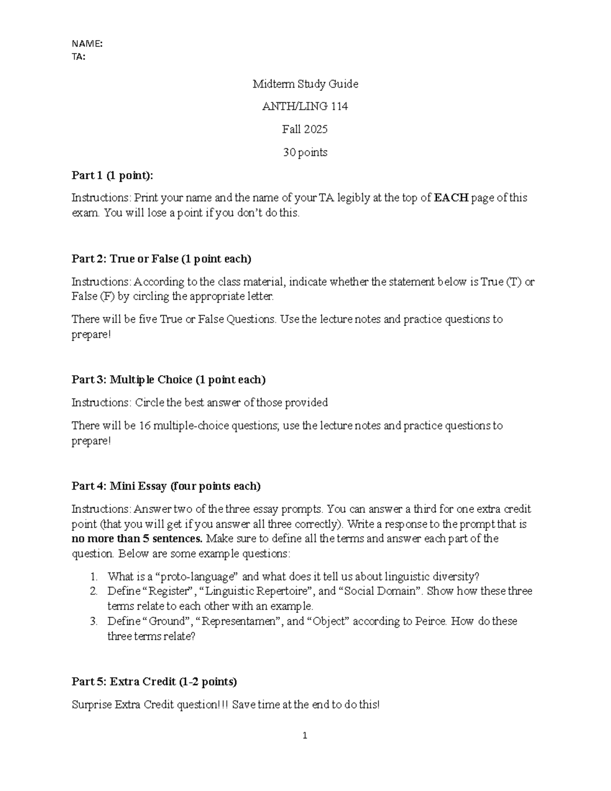 Midterm Study Guide 114: Key Concepts & Exam Prep 2025 - Studocu