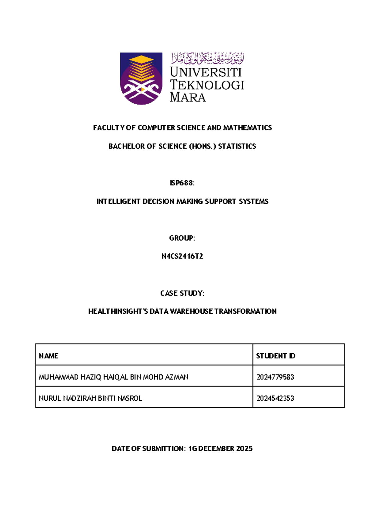 ISP688 Case Study: Data Warehouse Transformation at HealthInsight - Studocu