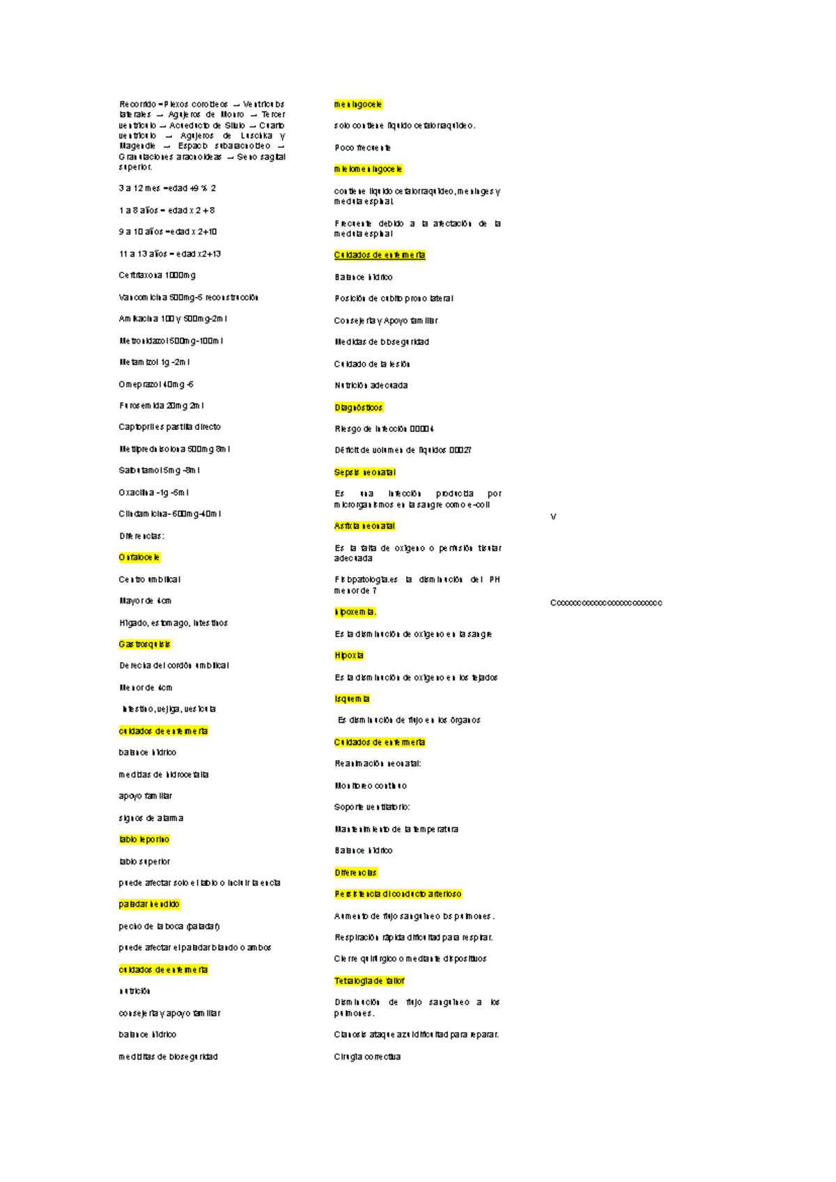 Recorrido - ,MMMMMMMMMMMMMMM - Recorrido =Plexos coroideos → ...