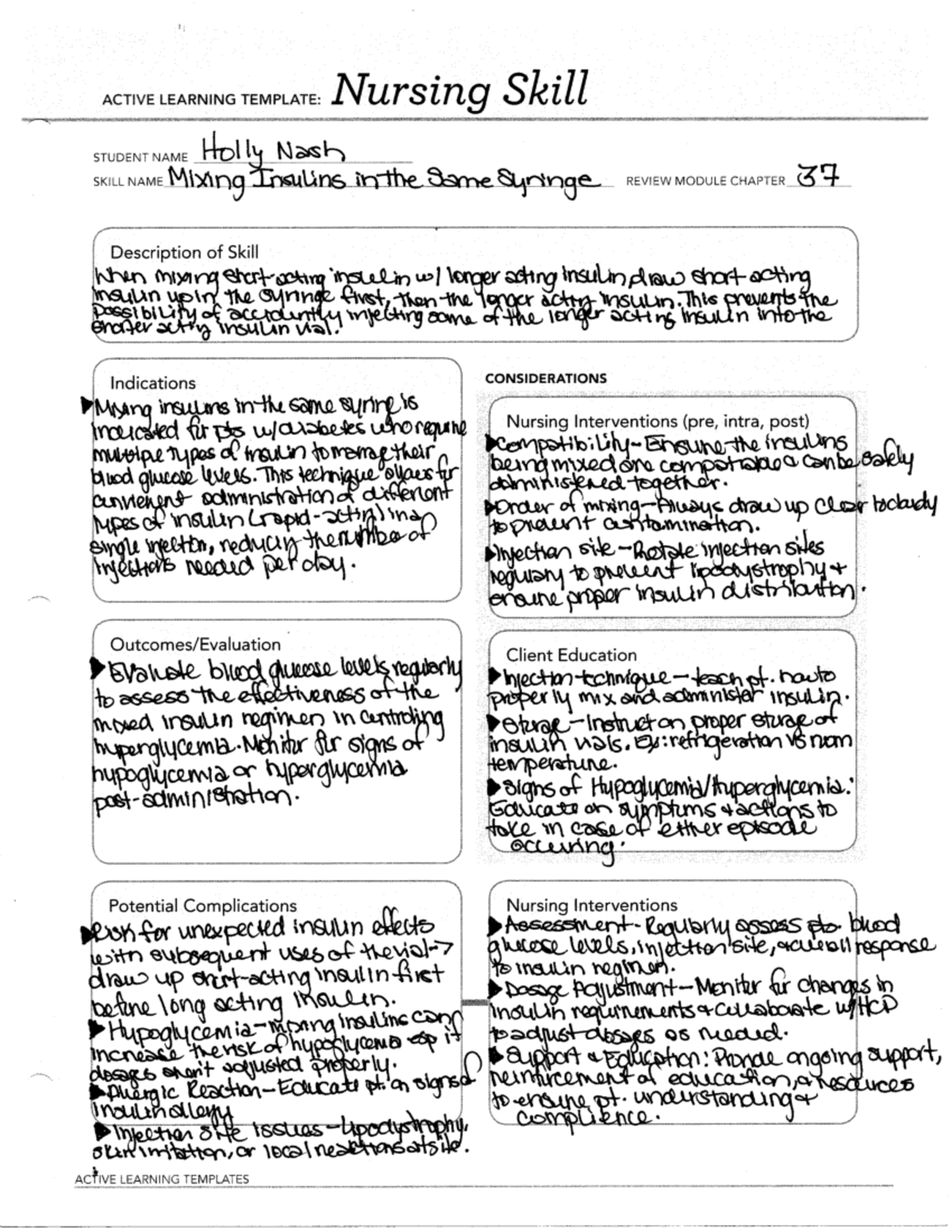 NSG4071 Active Learning Template: Mixing Insulins in the Same Syringe ...