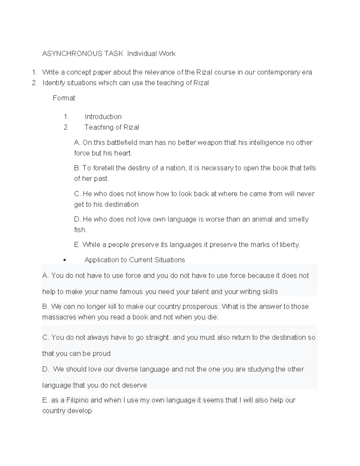 Asynchronous Task - ASYNCHRONOUS TASK Individual Work 1. Write a ...