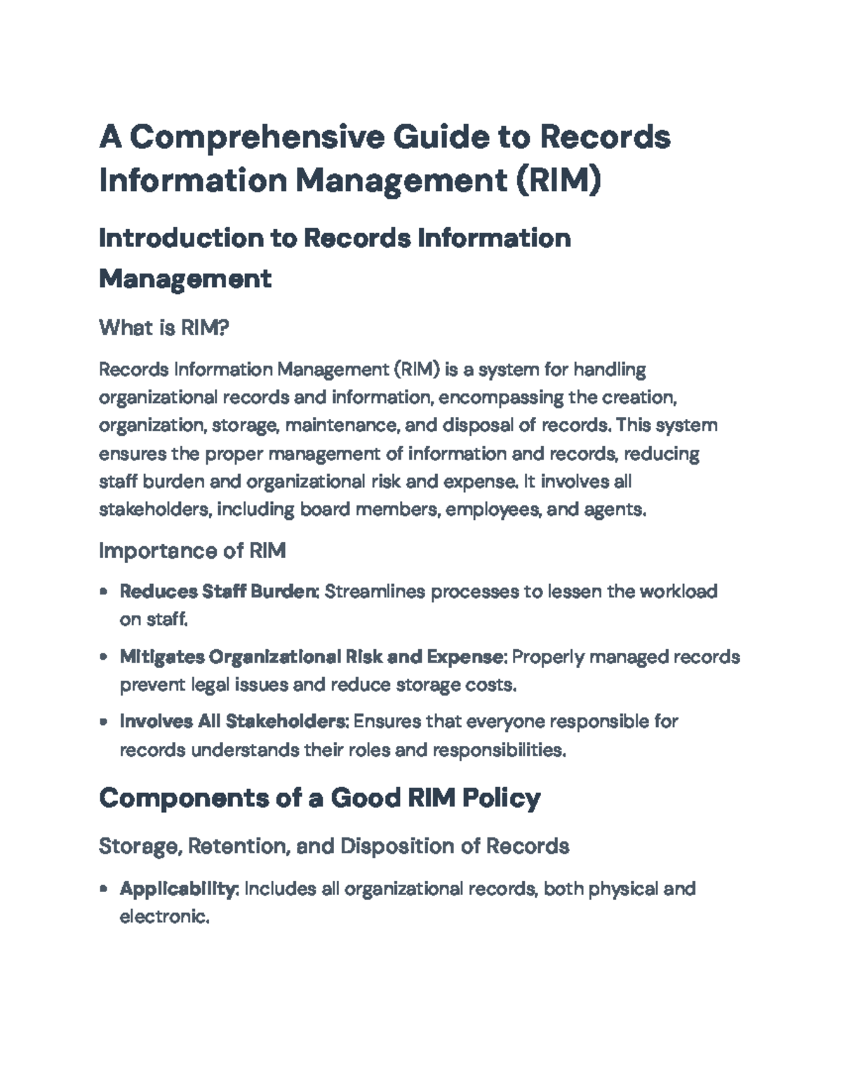 A Comprehensive Guide to Records Information Management (RIM) Policies ...