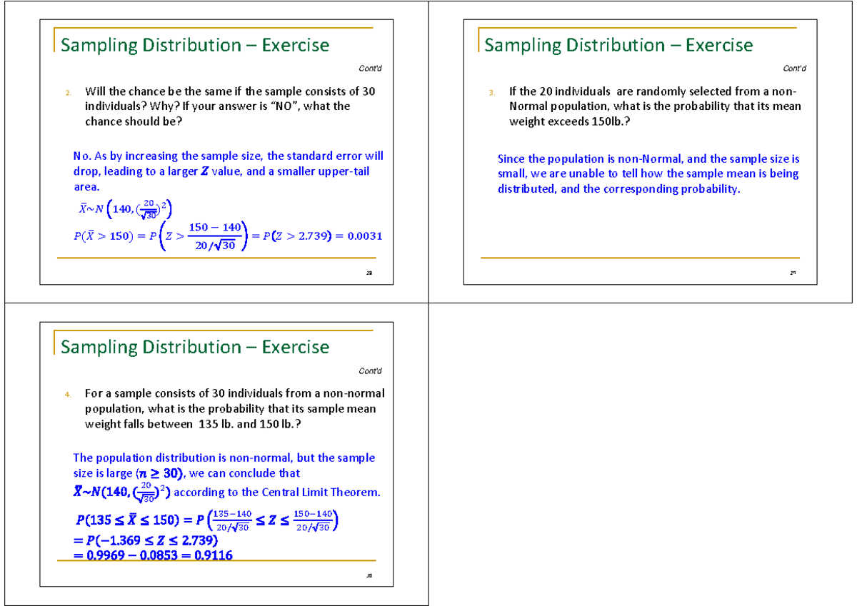 Topic 4 Sampling Distributions (Solutions) - Sampling Distribution ...