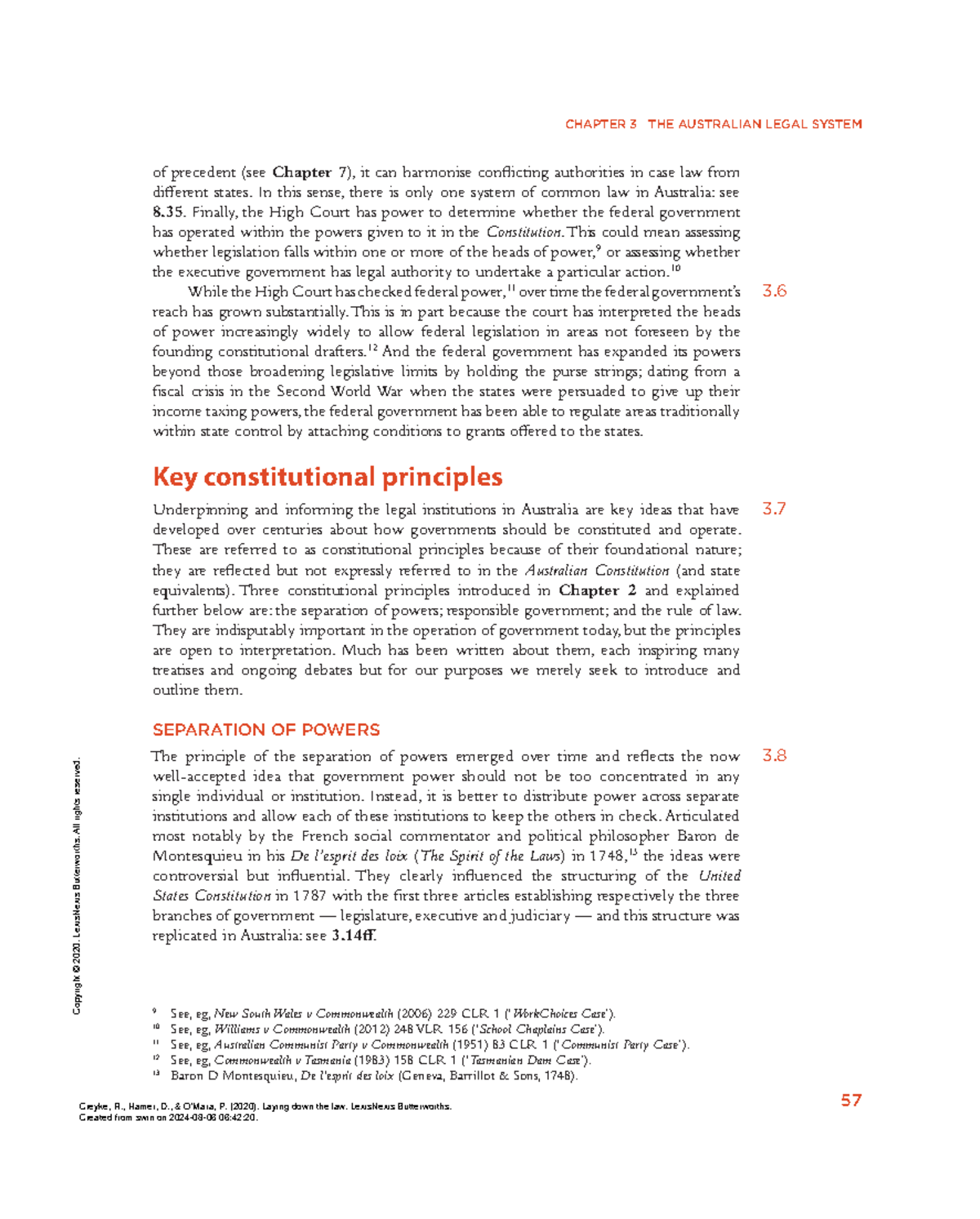 Ch 3 - The Australian Legal System Overview and Principles - Studocu