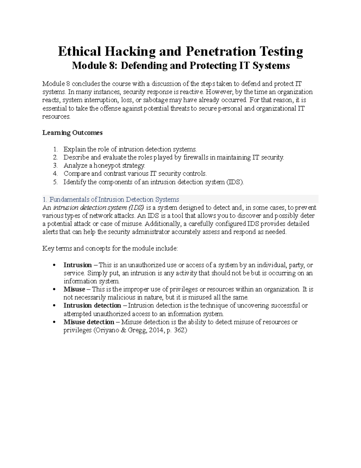 Ethical Hacking & Penetration Testing - Week 8 Lecture Notes - Studocu