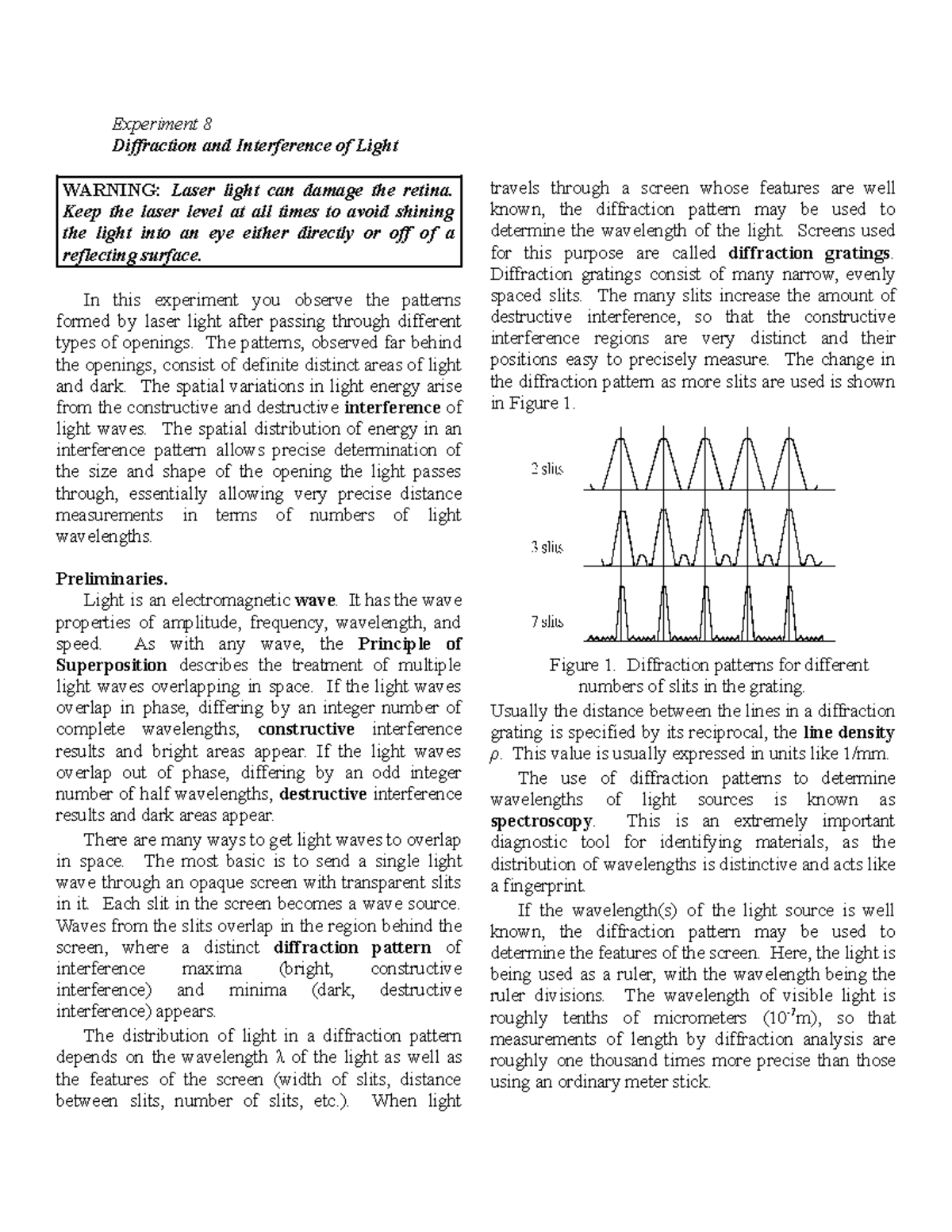 Cal Poly PHYS 122 Lab Report 8: Diffraction & Interference of Light ...
