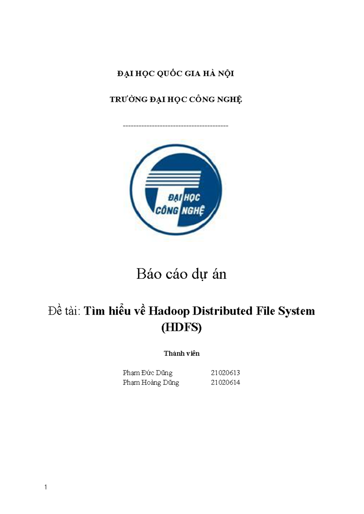 Tìm Hiểu Về Hadoop Distributed File System Hdfs ĐẠi HỌc QuỐc Gia HÀ