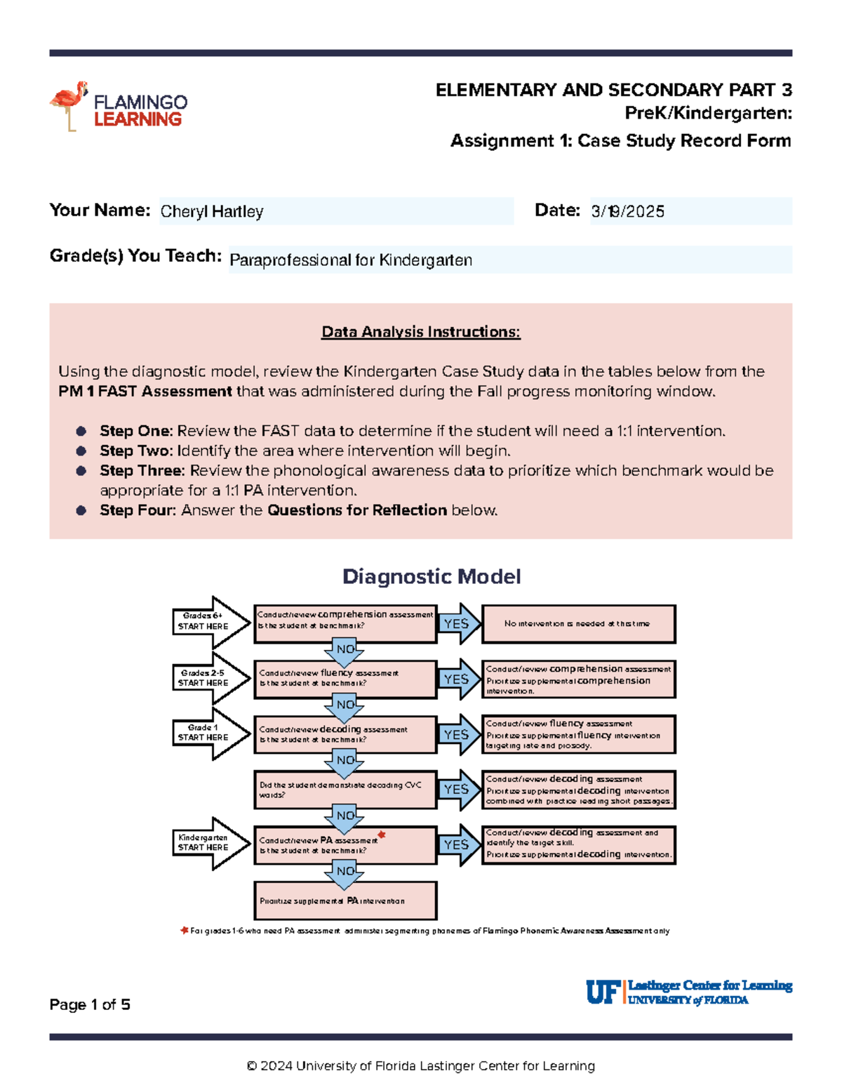 MCES P3 PreK Assignment 1: Case Study Record Form Analysis - Studocu