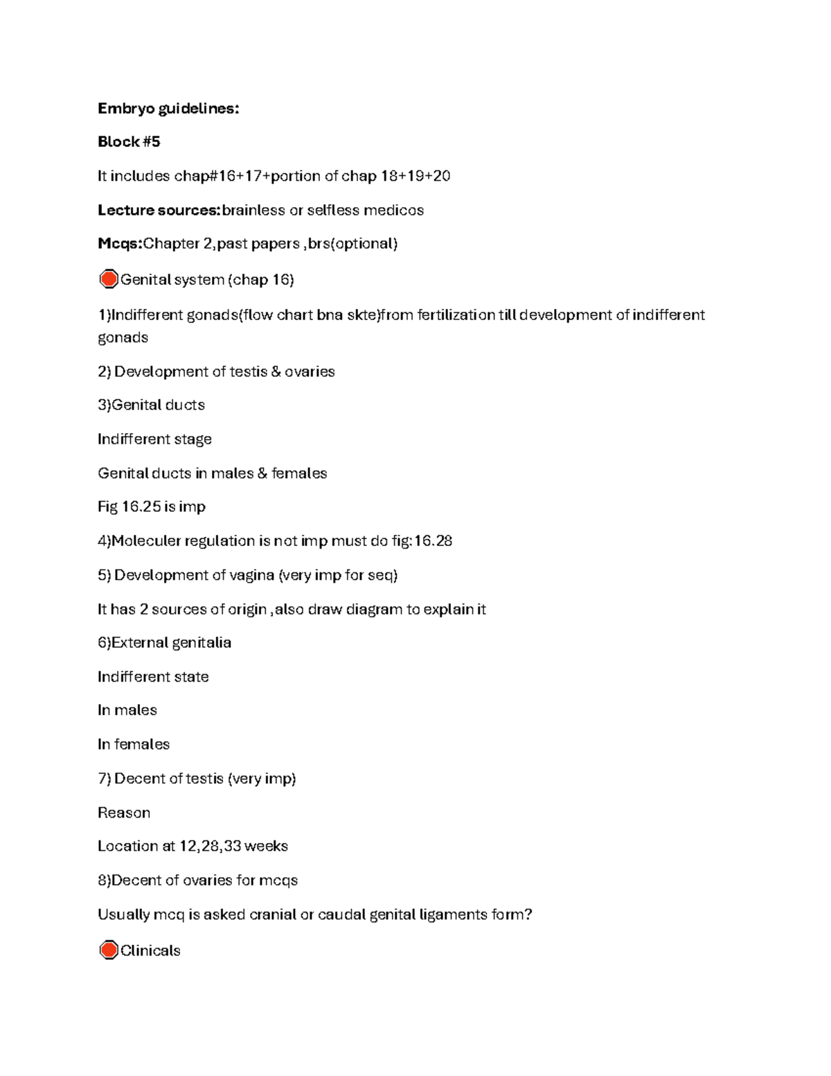Block 5 Embryo Guidelines: Lecture Notes & Important MCQs - Studocu
