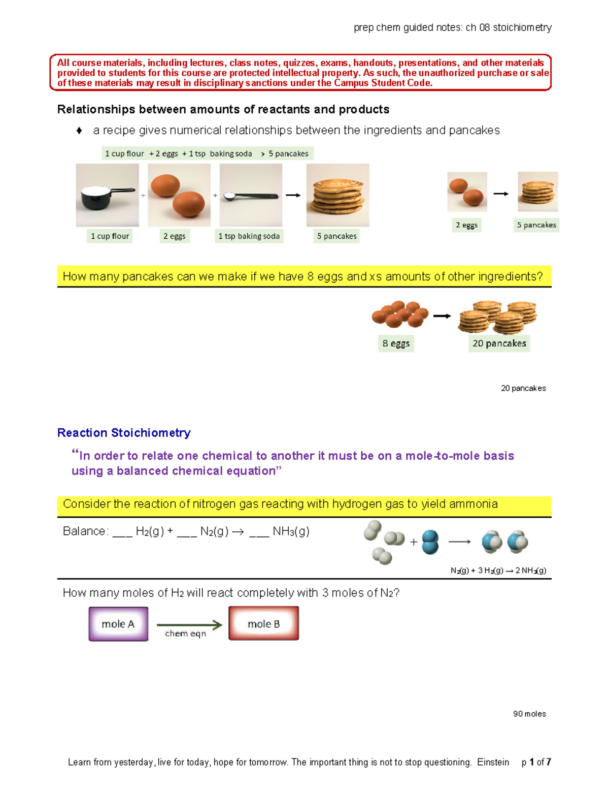 Ch08 Stoichiometry - Guided Notes for Prep Chem - Studocu