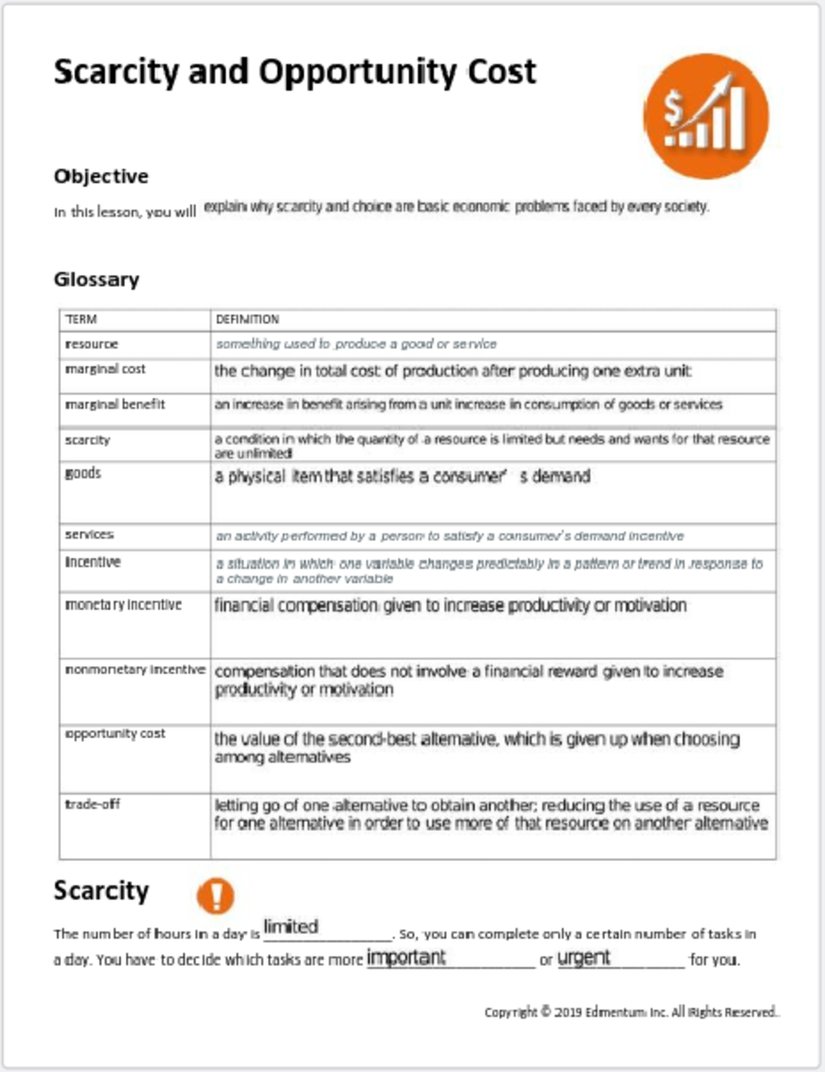 ECO101 - Scarcity and Opportunity Cost: Key Concepts Overview - Studocu
