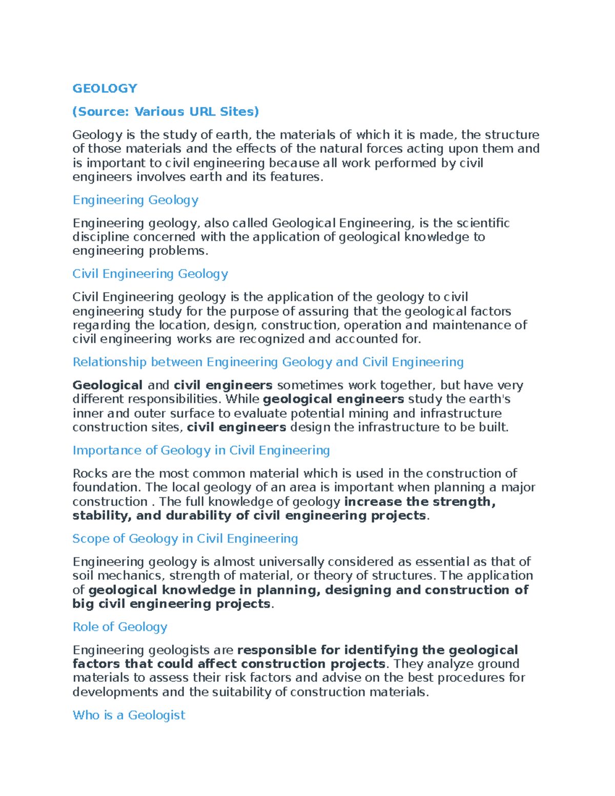 Geology module 1 .1 lecture - GEOLOGY (Source: Various URL Sites ...