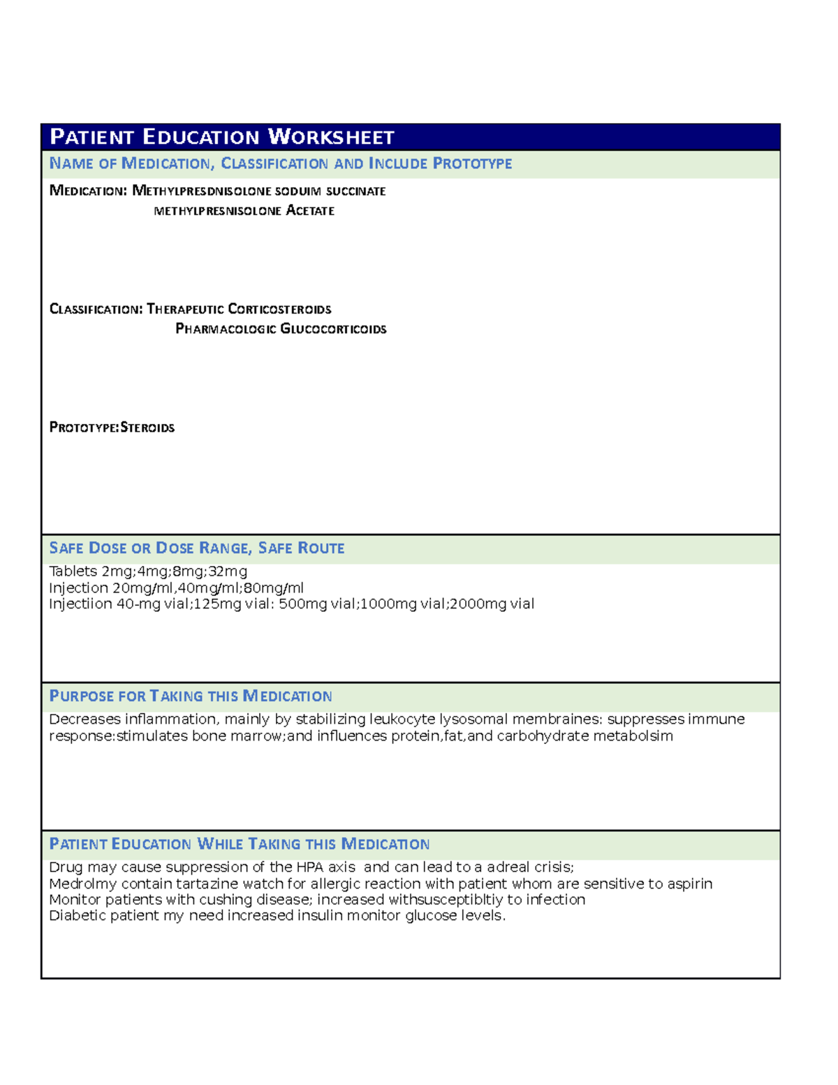 Nursing - Drug Cards for Patient Education and Therapy (NURS 101) - Studocu