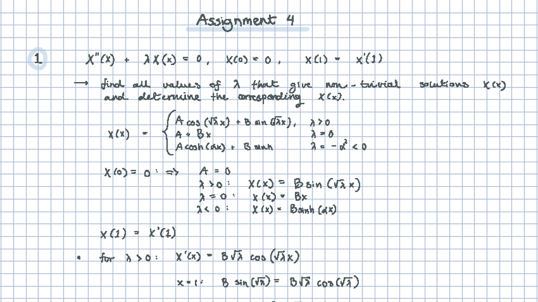 Assignment 4 - Math 2100: Eigenvalues and Fourier Series Analysis - Studocu