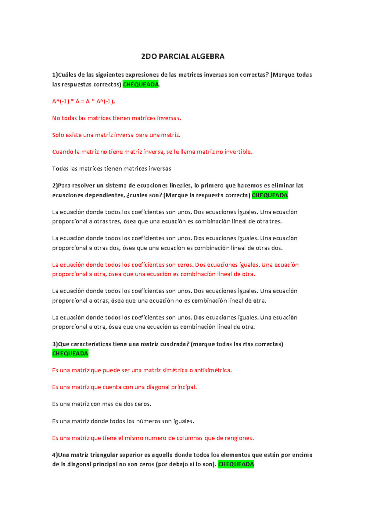 Parcial 2 de Algebra 2: Conceptos Clave y Problemas Resueltos - Studocu