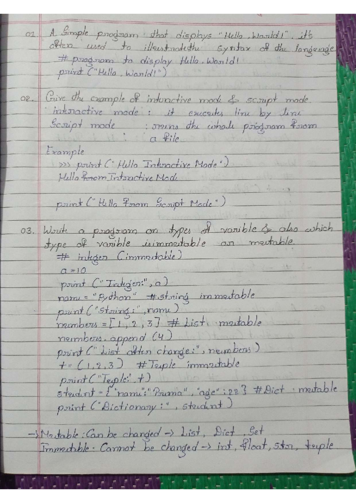 Python Assignment 01 - Programming Basics and Examples - Studocu