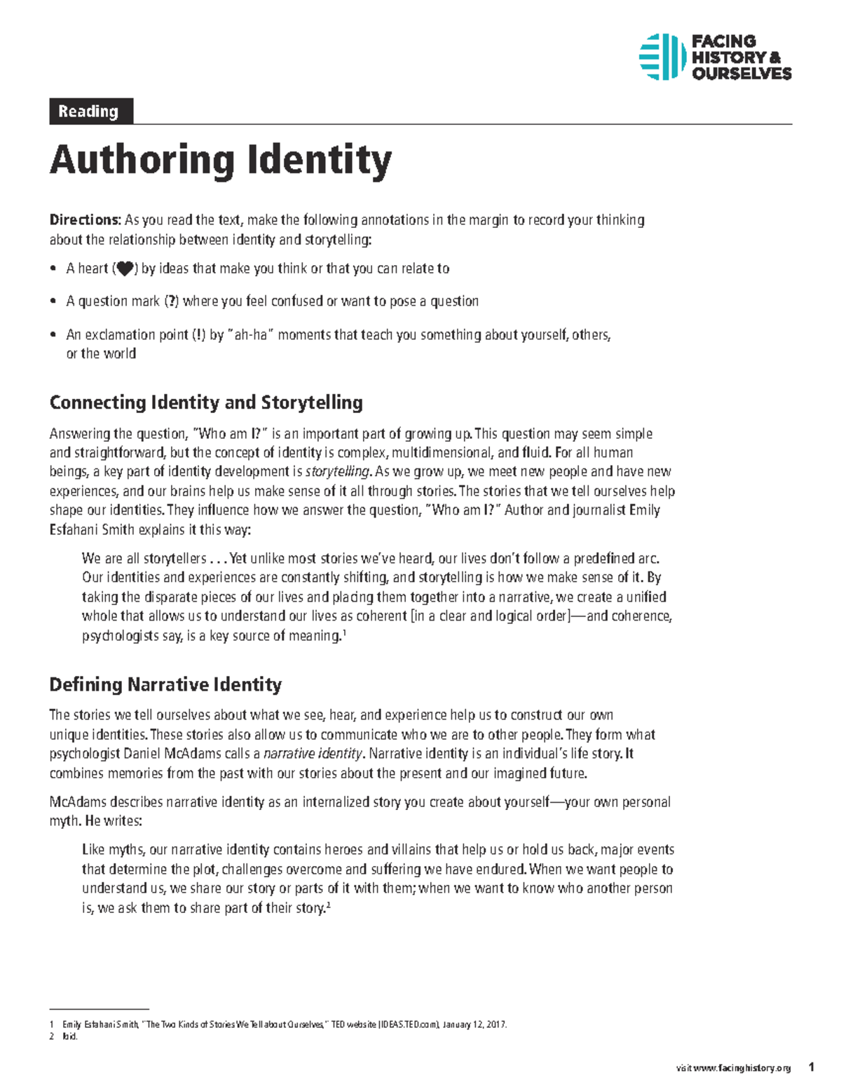 Authoring Identity: Exploring Storytelling and Self in Psychology - Studocu