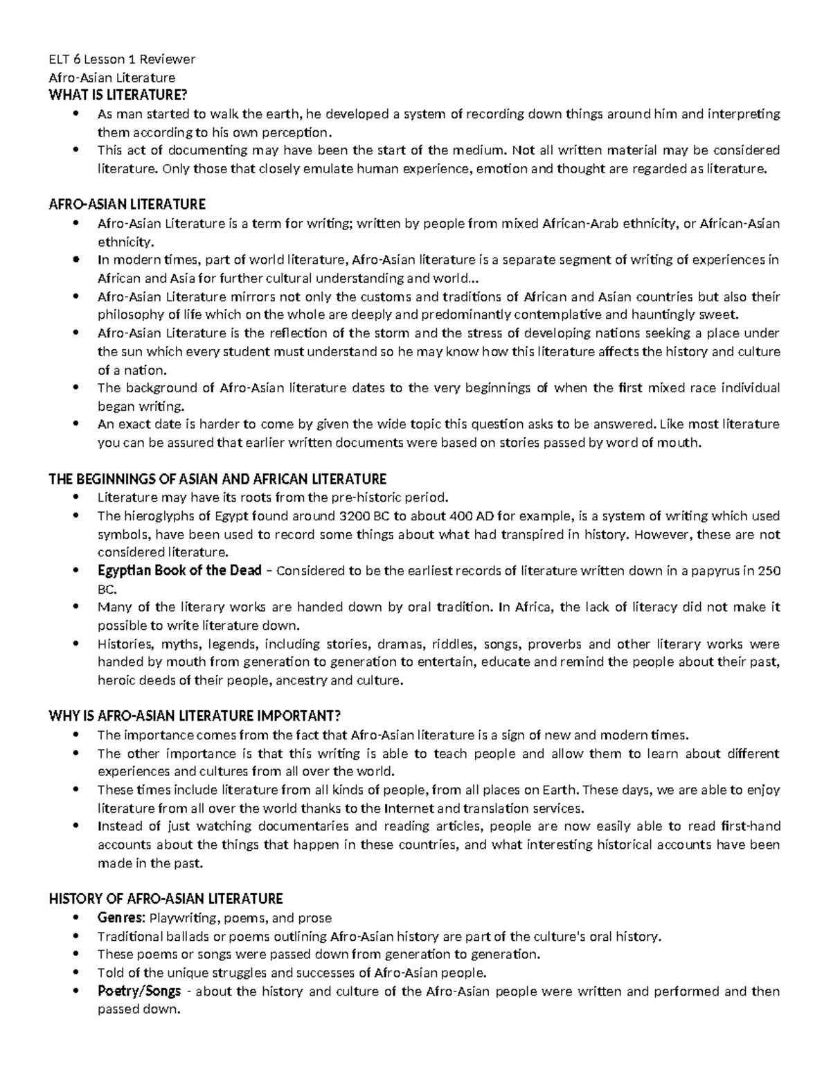 ELT 6 Lesson 1 Literature Review: Understanding Cultural Narratives ...