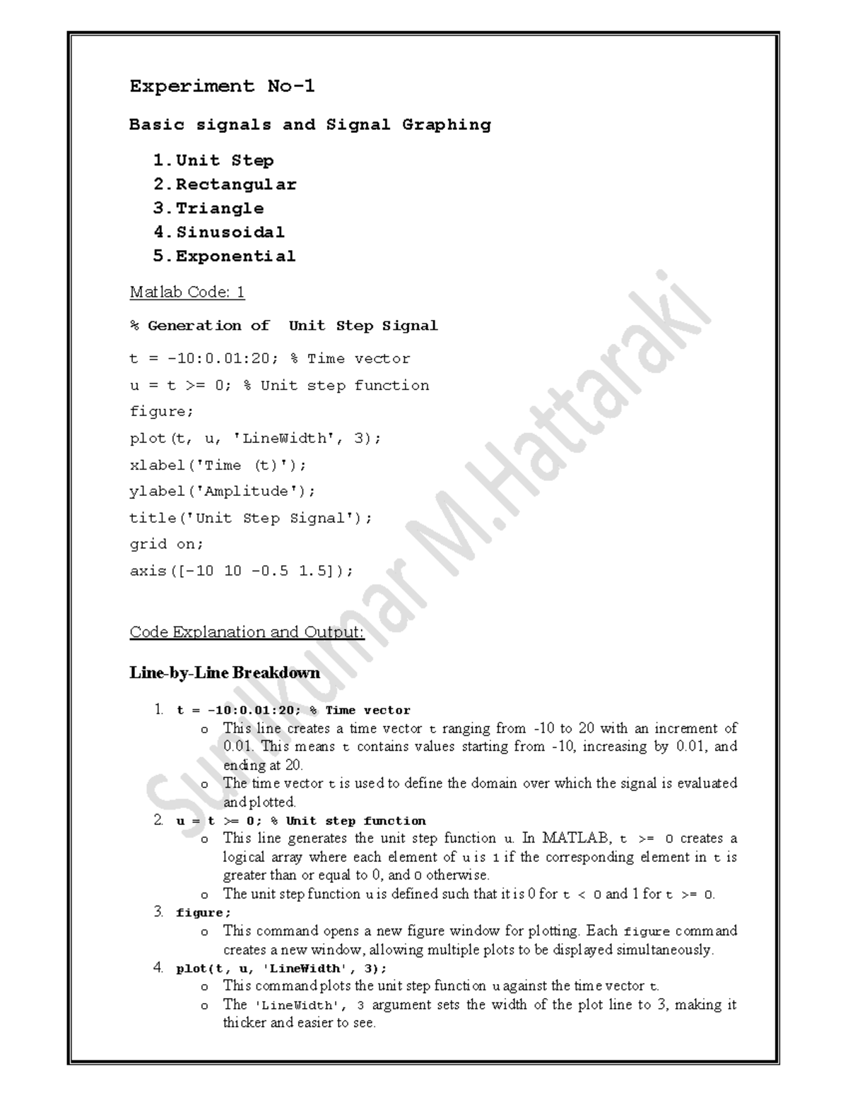 PCS-IPCC Lab Manual: Basic Signals & Signal Graphing Experiments - Studocu