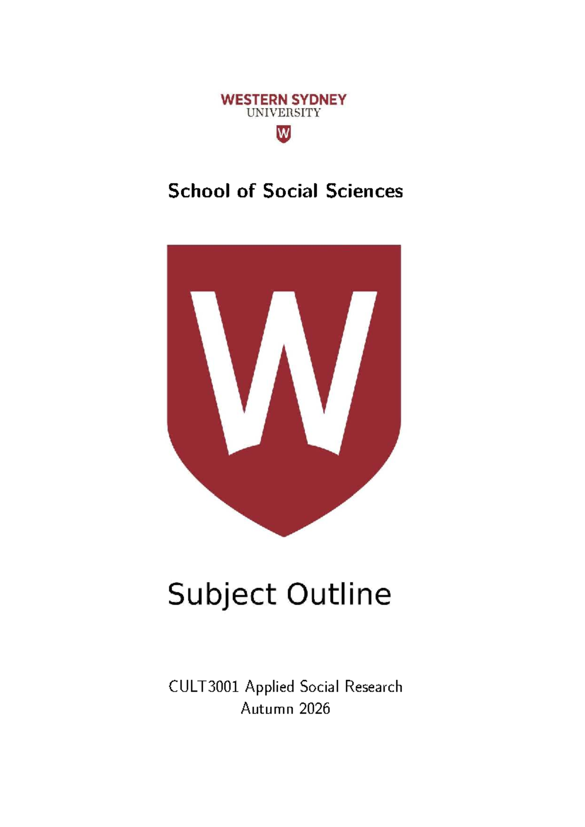 CULT3001 Applied Social Research Learning Guide - Autumn 2026 - Studocu