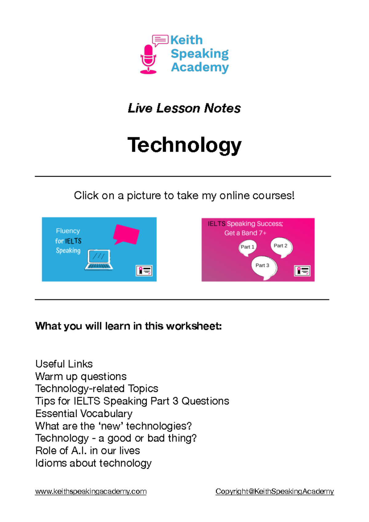 Technology - Lesson Notes - Live Lesson Notes Technology ####### - Studocu