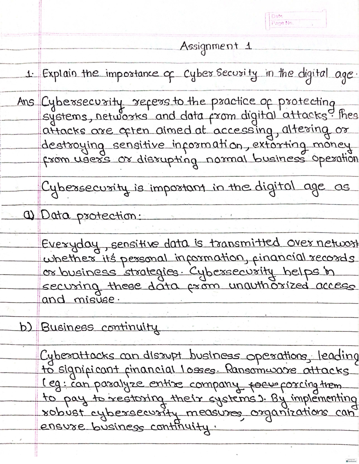 Cyber Security Assignment 1: Importance of Cybersecurity in Business ...
