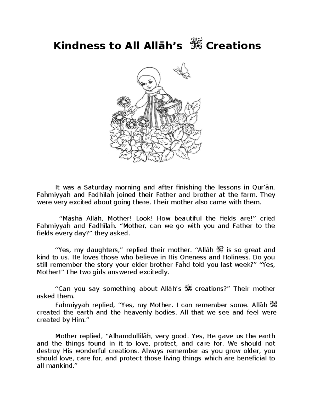 Kindness to All Creations: Islamic Values in Action - Studocu