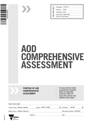 Victorian AOD clinician guide - ª CLINICIAN GUIDE TO THE VICTORIAN AOD ...