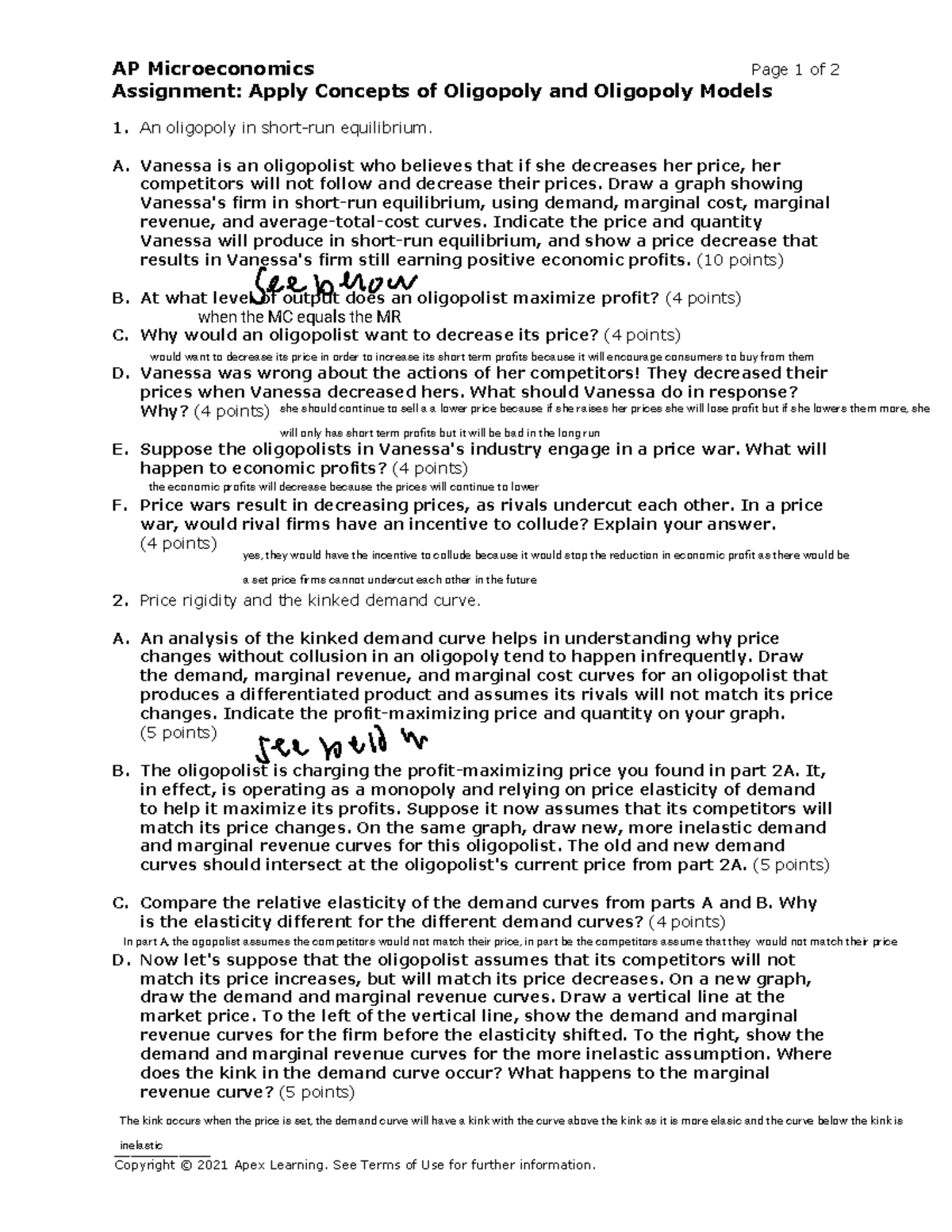 5 - 5.3.5 Apply concepts of oliogopoly and oliogopoly models apex ...