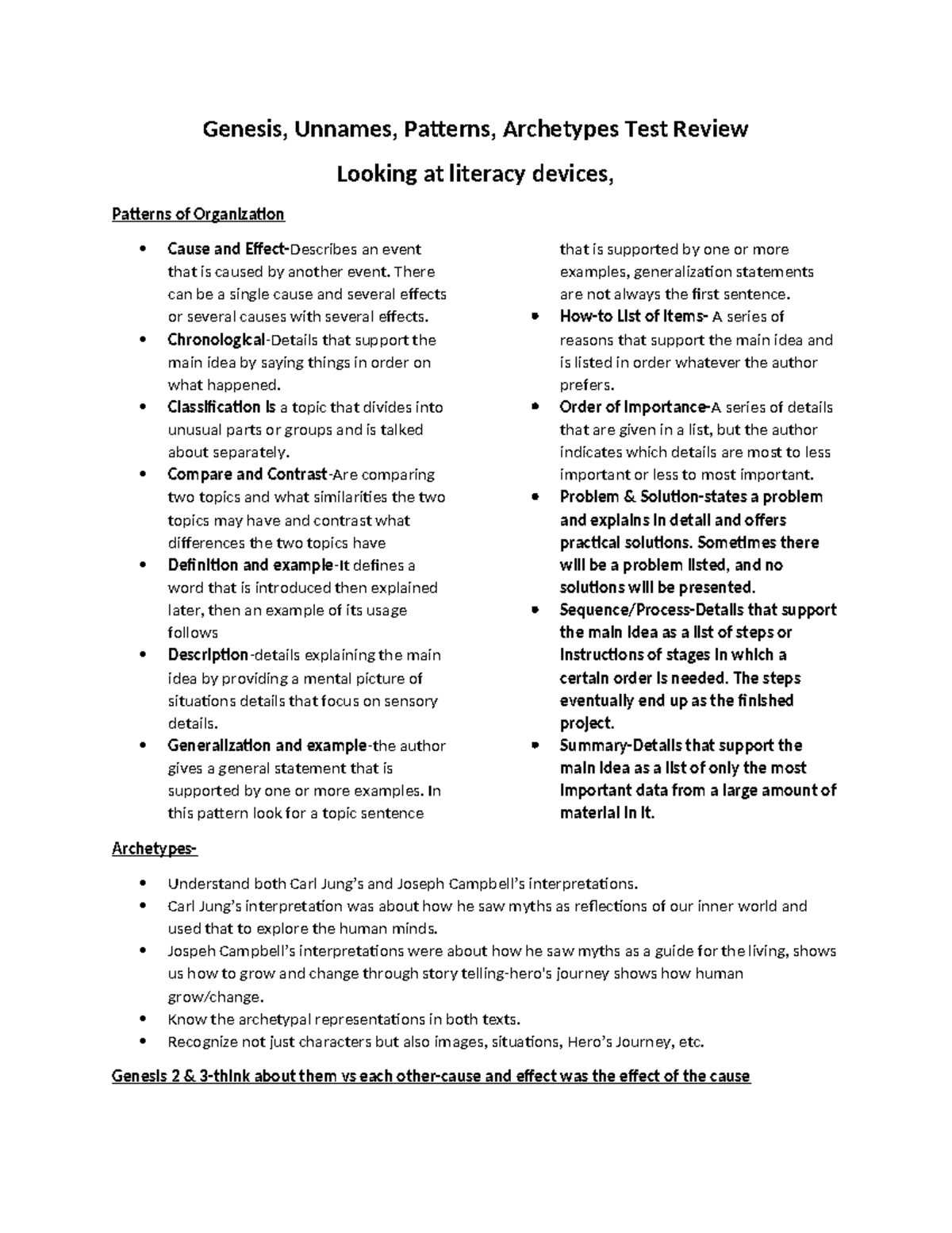 ENG 201: Genesis and "She Unnames Them" - Archetypes & Themes Review ...