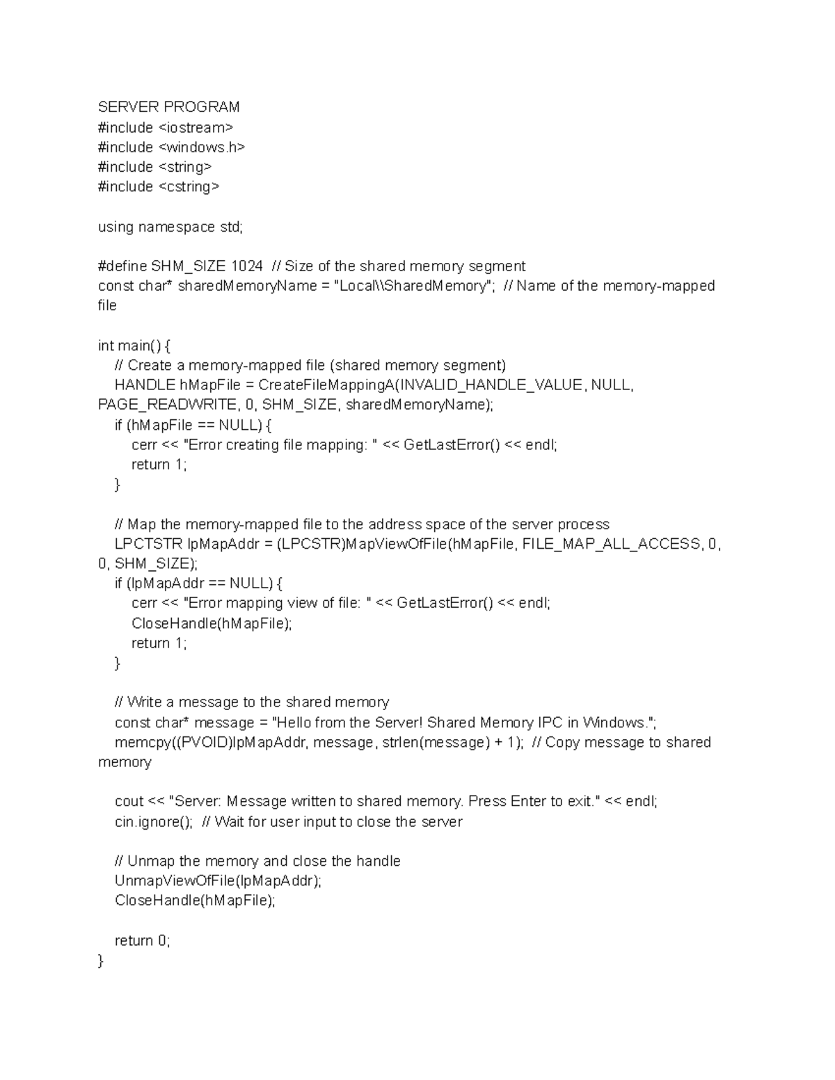 OSL 7 - Shared Memory IPC Implementation with Code and Output - Studocu