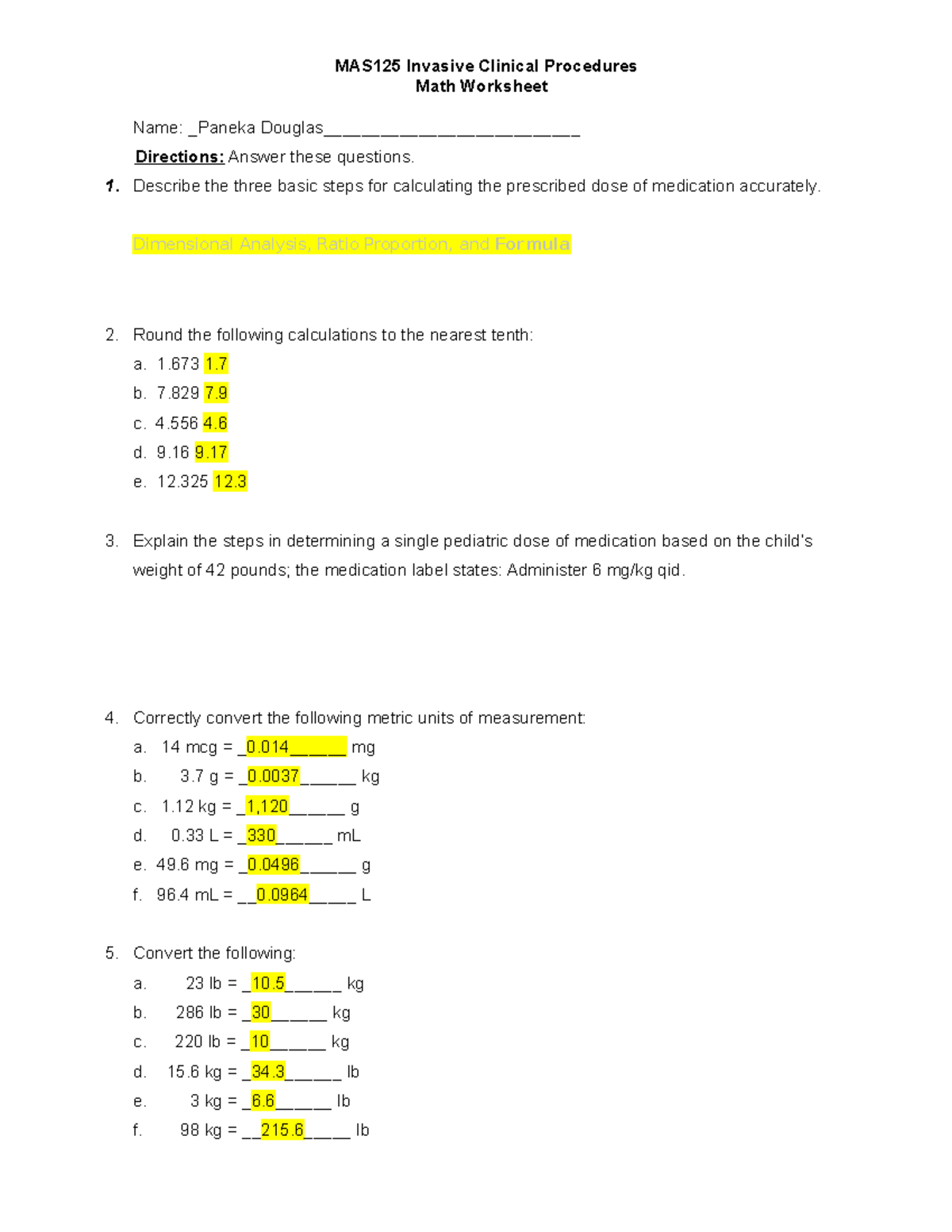 MAS125 Week 4 Math Worksheet finished - MAS125 Invasive Clinical ...