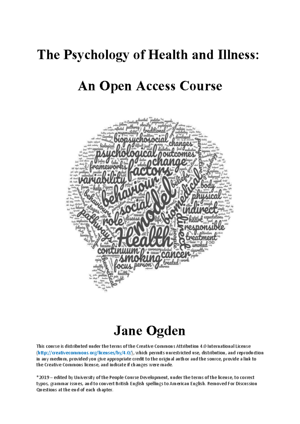 Psychology of Health and Illness: An Open Access Course (UoPeople) - Studocu
