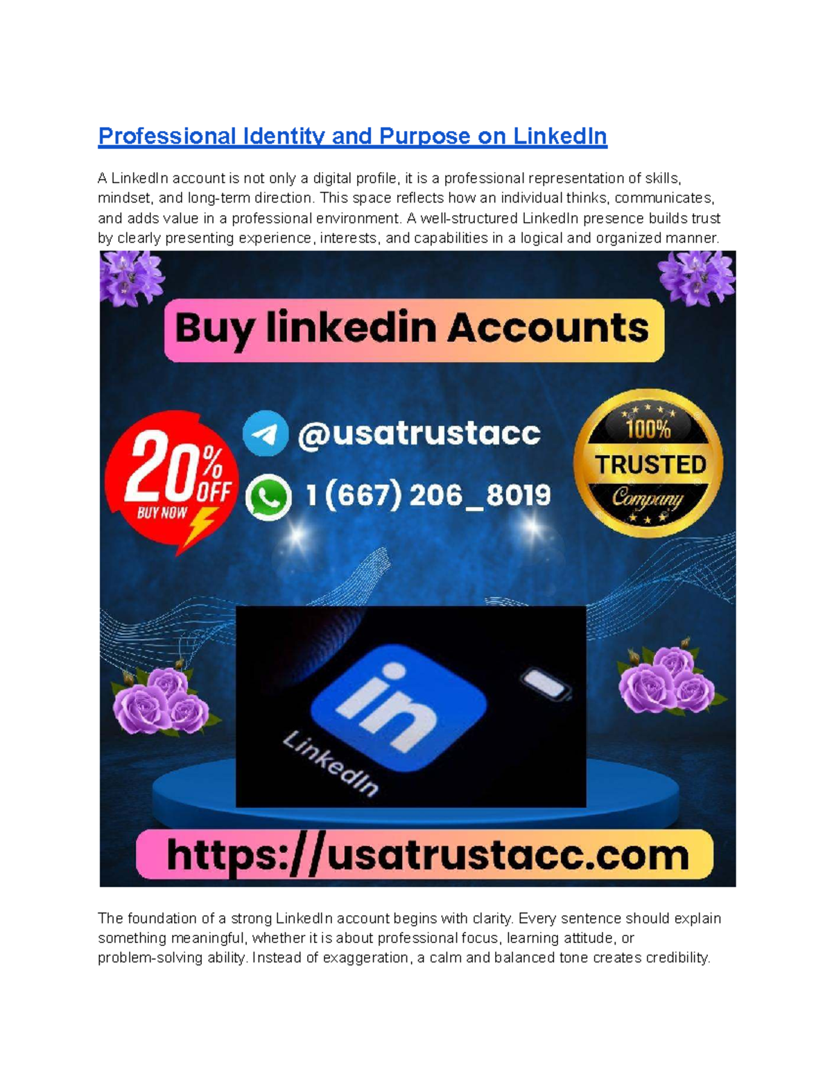 Professional Identity and Purpose on LinkedIn: A Guide to Effective Profiles - Studocu