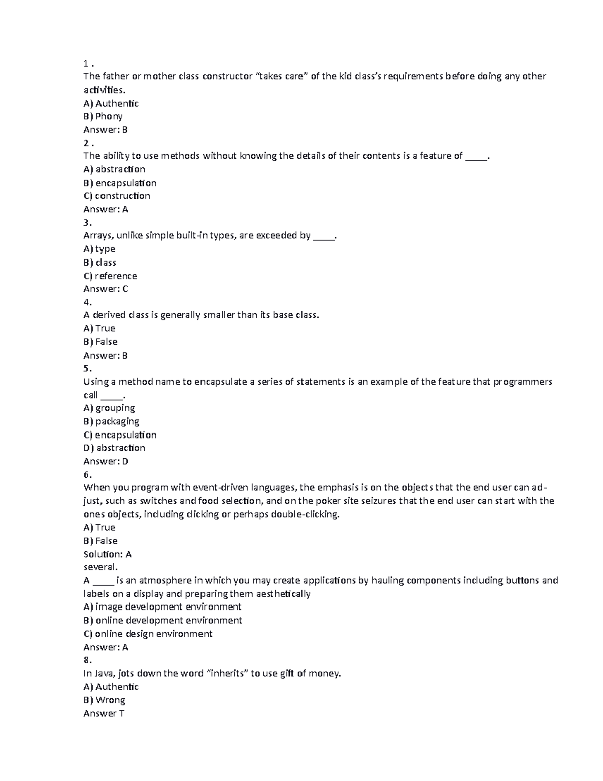 CS192 Programming Essentials Final Exam Answers Compilation - Studocu