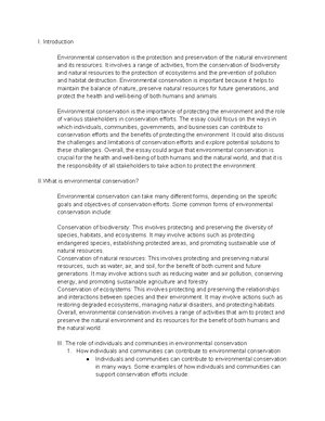 Environmental Conservation Conclusion - VII. Conclusion Environmental ...
