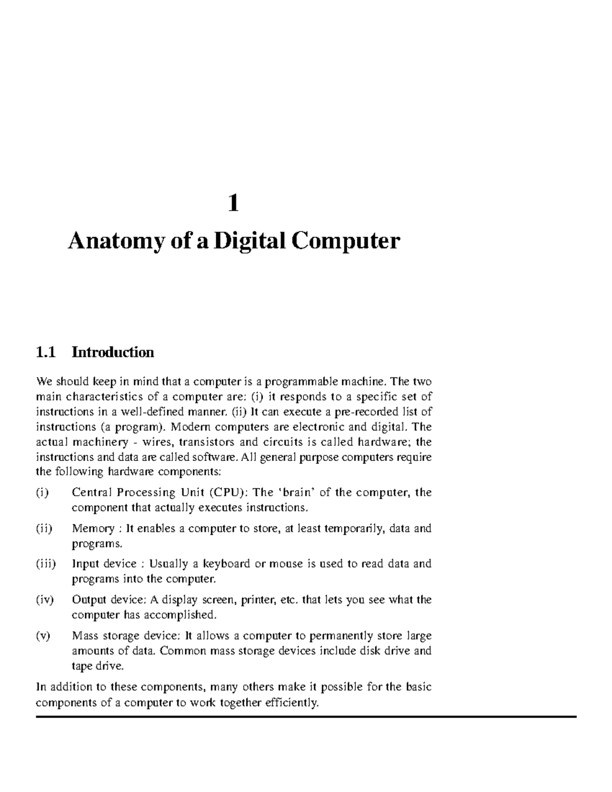 Certificate in Computer Science: Anatomy of a Digital Computer Lesson 1 ...