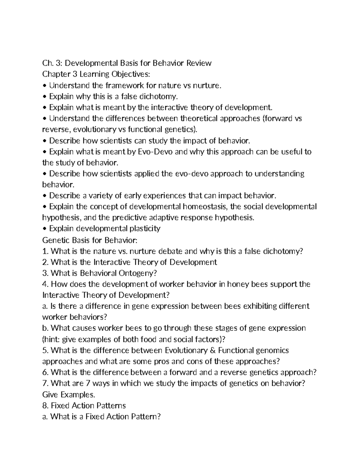 Ch. 3: Key Concepts & Theories in Developmental Basis for Behavior ...