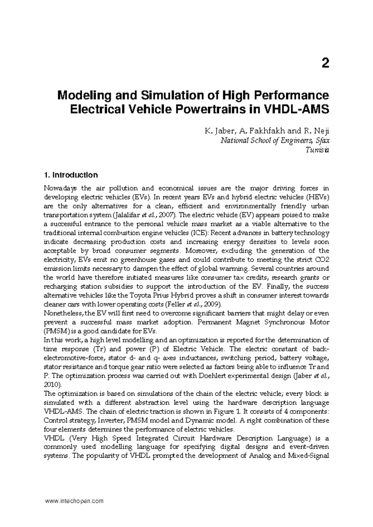Modeling and Simulation of High-Performance EV Powertrains (ENG 101 ...