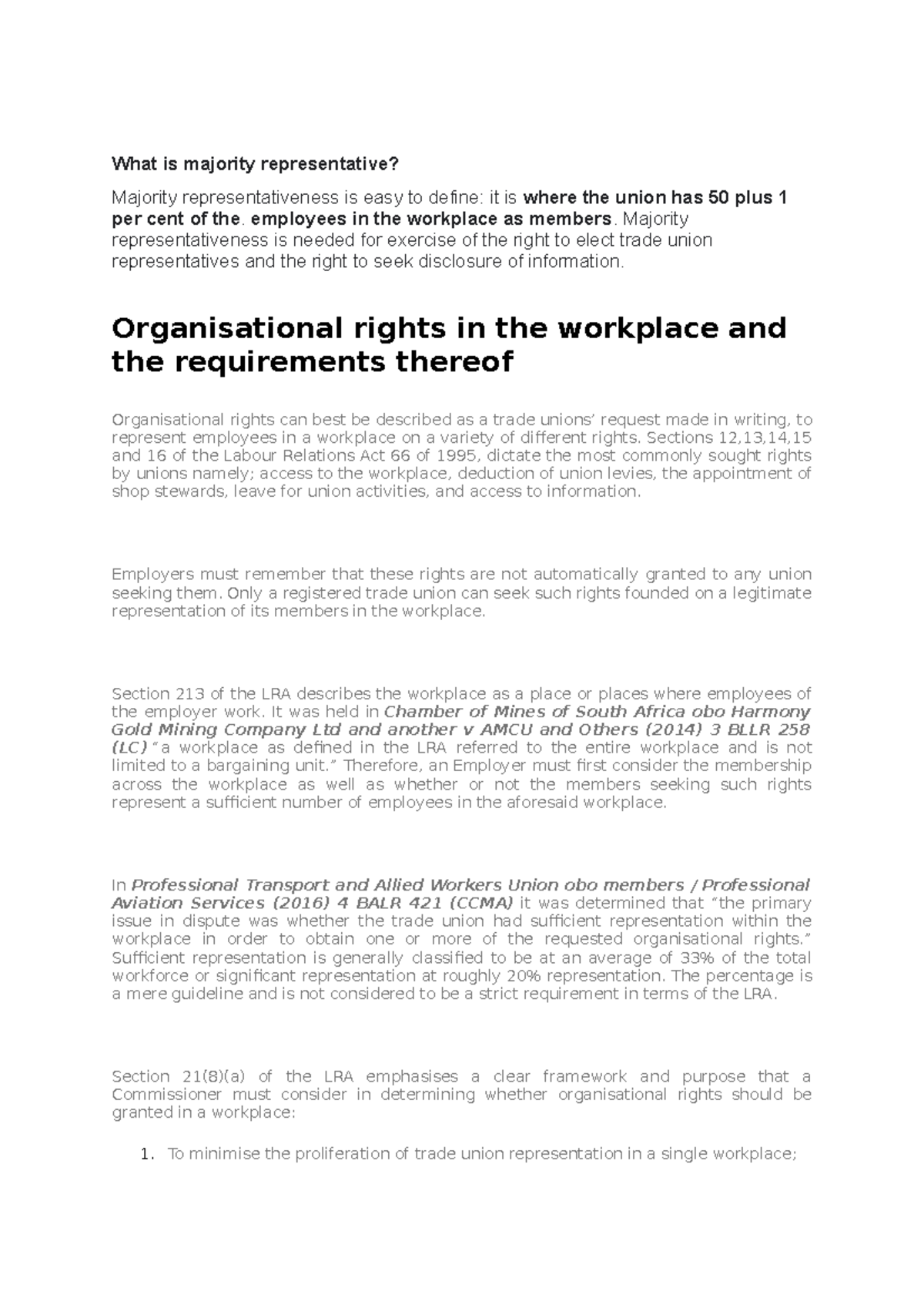 Understanding Sufficient Representation Rights in Labour Relations Act ...