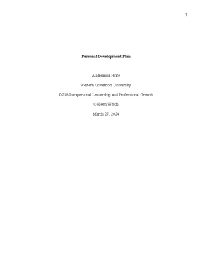 D223 Final Performance Assessment Task 2 - D223 Performance Assessment ...