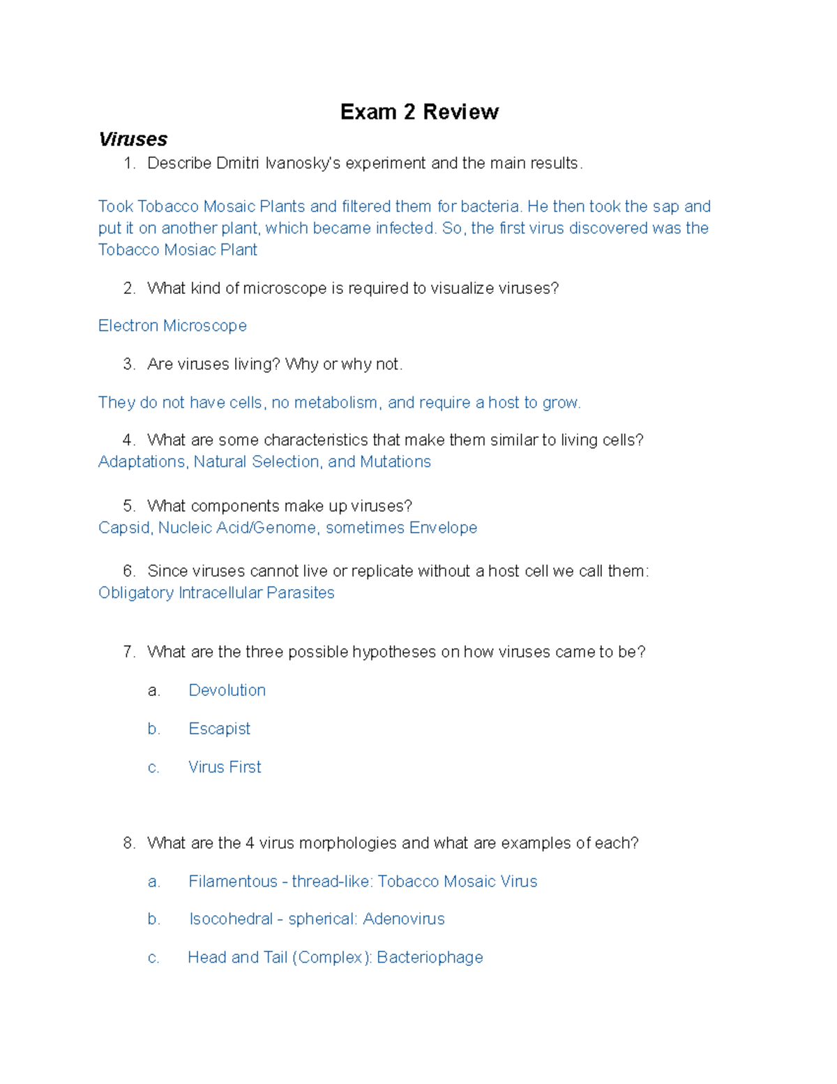 BIOL 112 Exam 2 Study Guide: Viruses and Prokaryotes Overview - Studocu